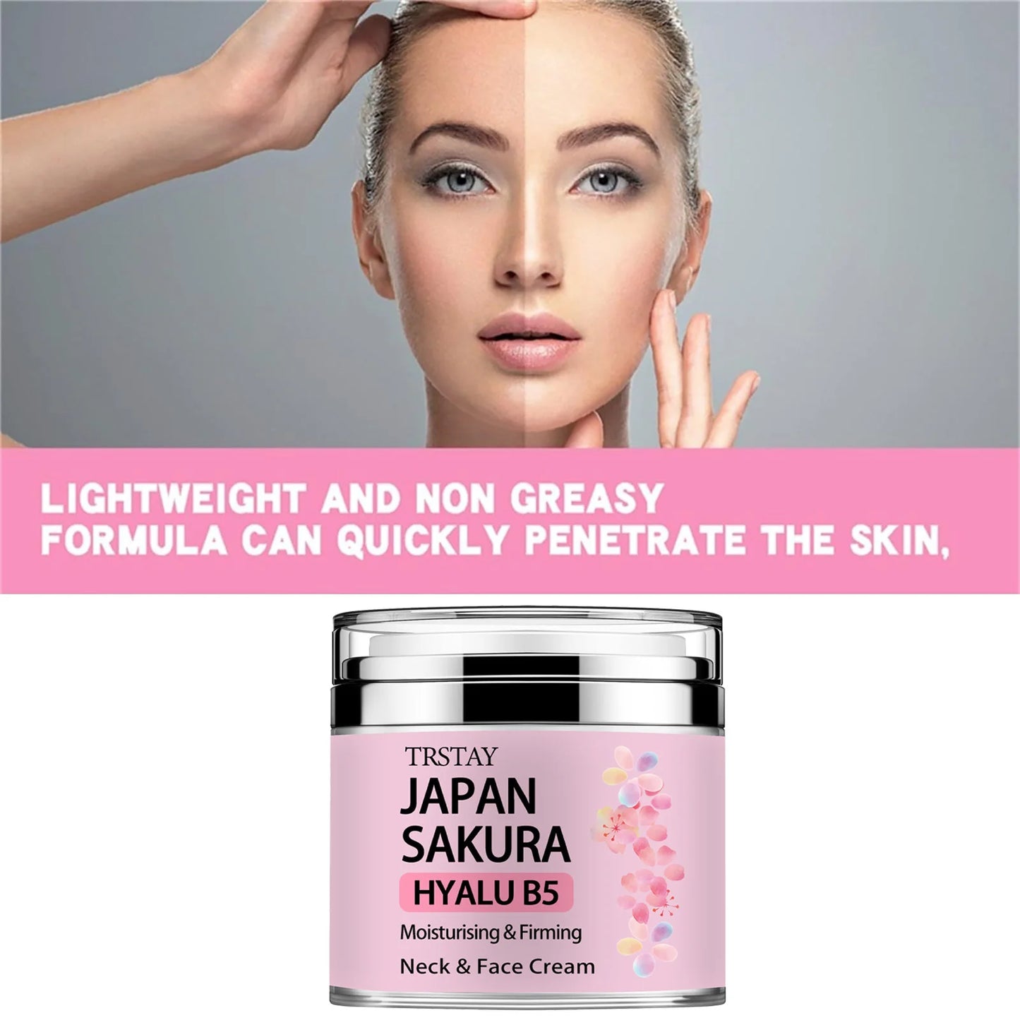 Japan Sakura Essence Cream, Sakura Tone Up Cream with Hyaluronic Acid ...